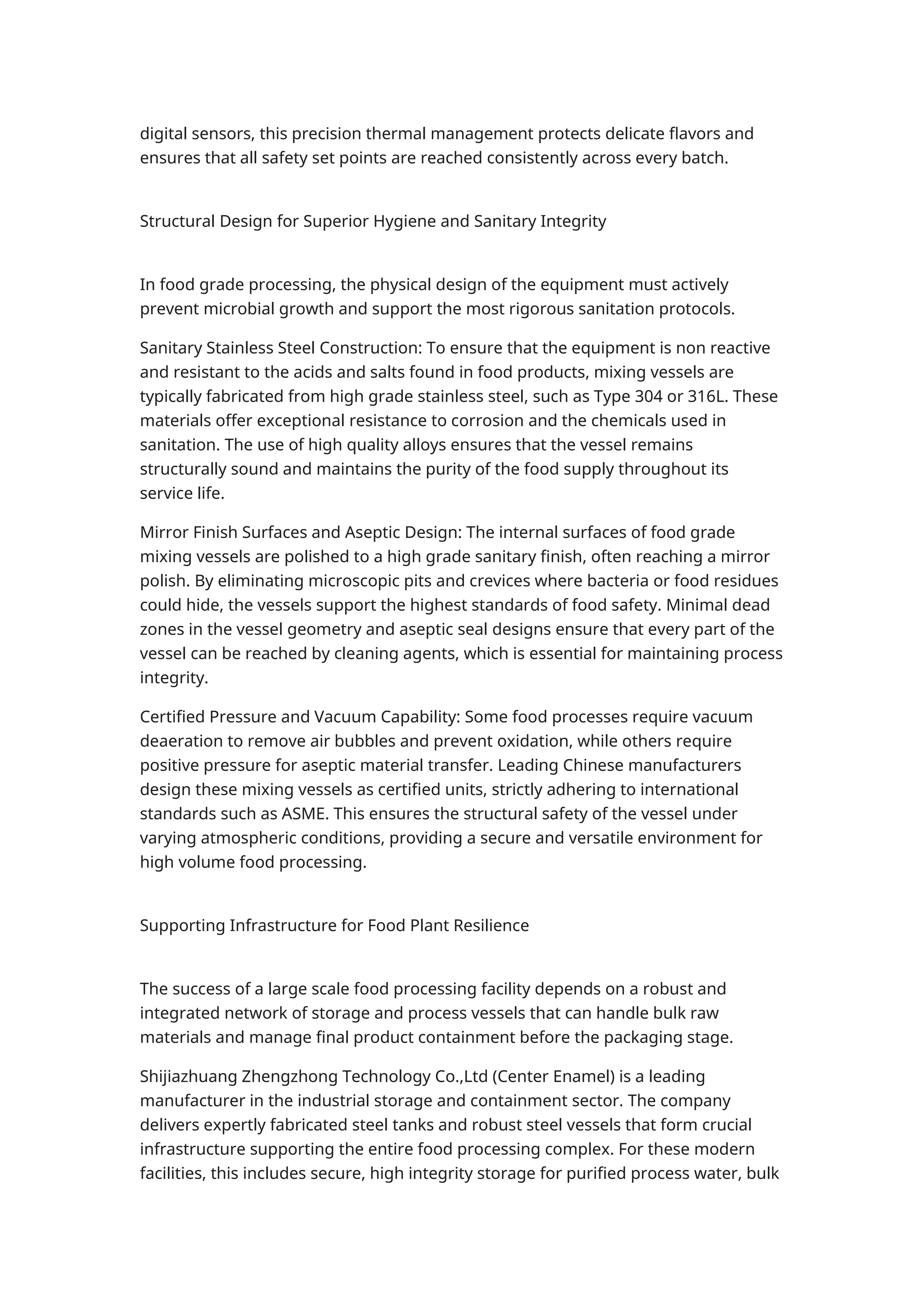 Hygienic Engineering China Sanitary Mixing Vessels Designed for Food ...