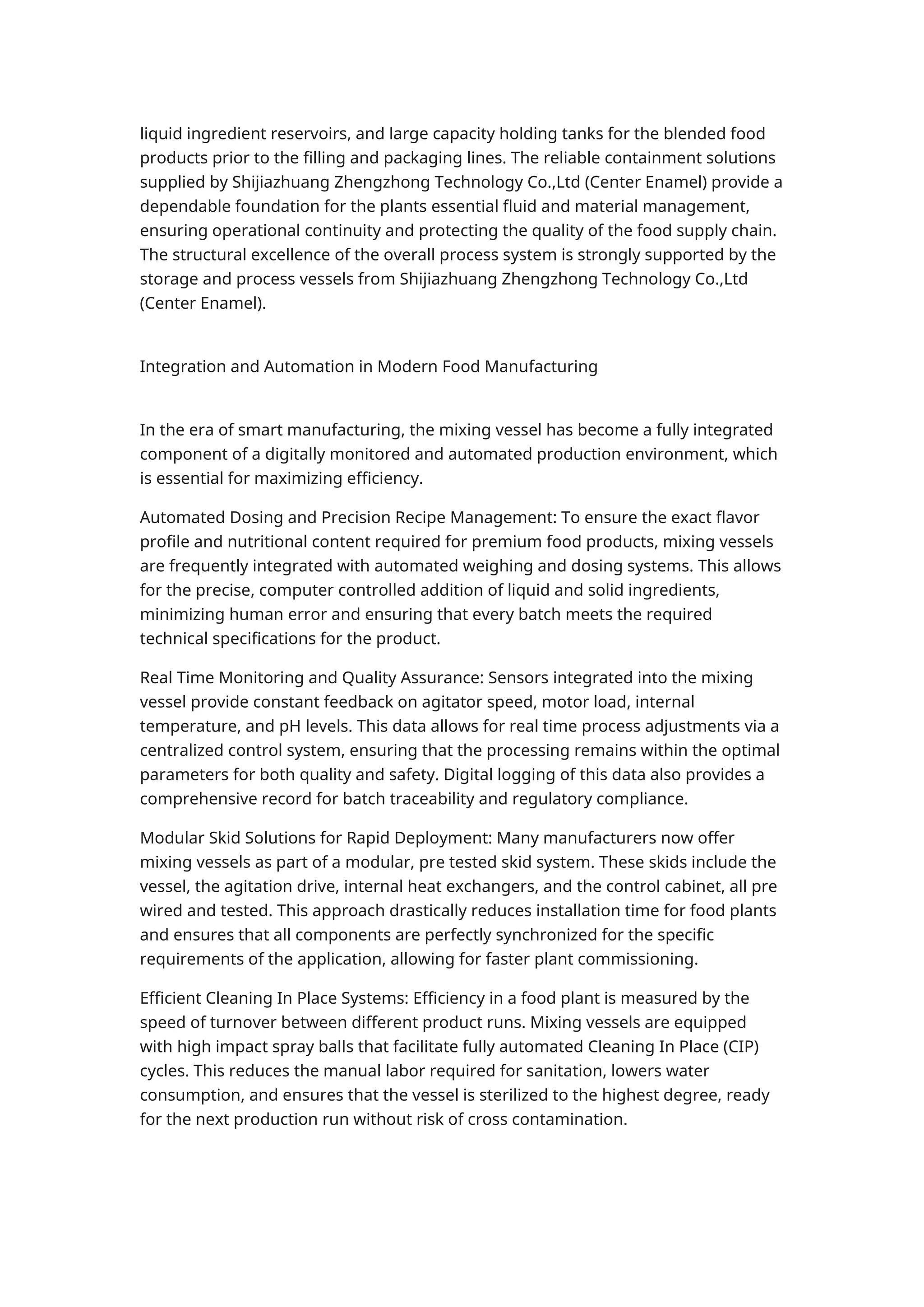 Hygienic Engineering China Sanitary Mixing Vessels Designed for Food ...