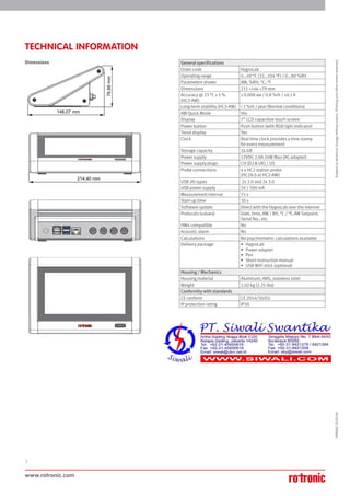 Brosur Rotronic HygroLab - Water Activity | PDF