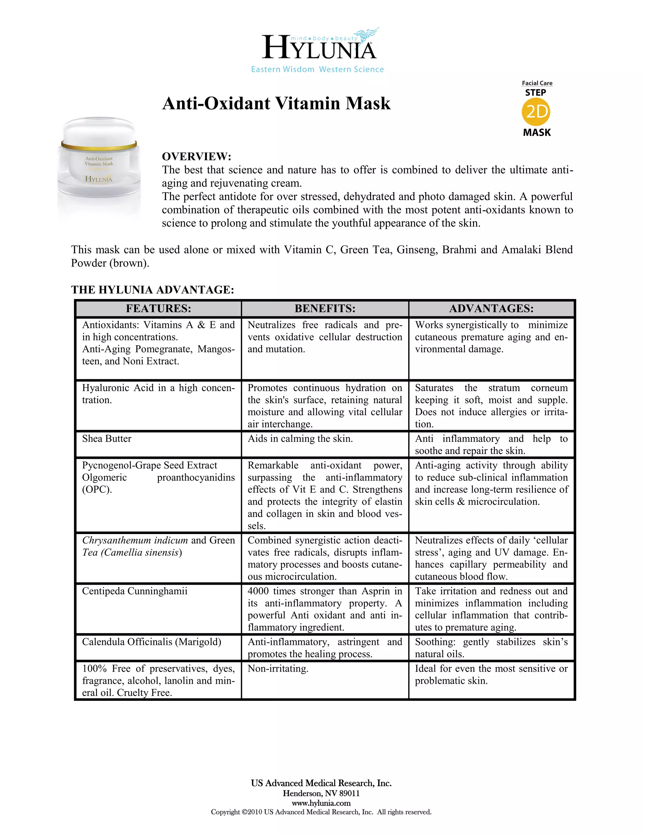 Hylunia facial masks | PDF