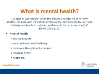 Mental health and mental ill-health in young people | PPTX