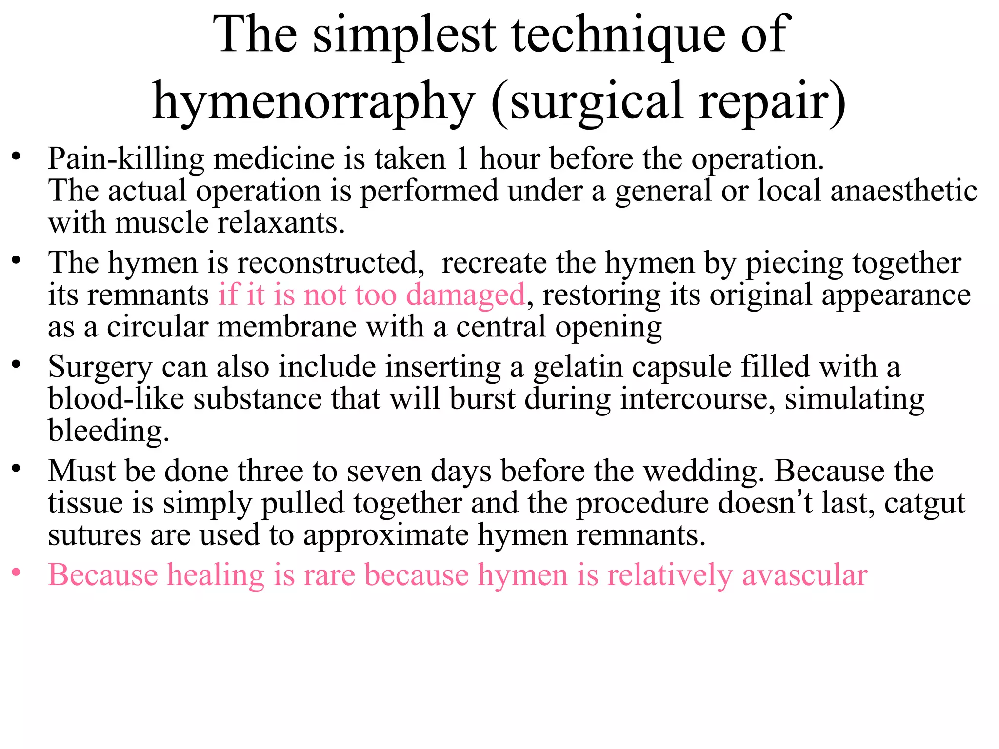 Hymenorrhaphy | PPT