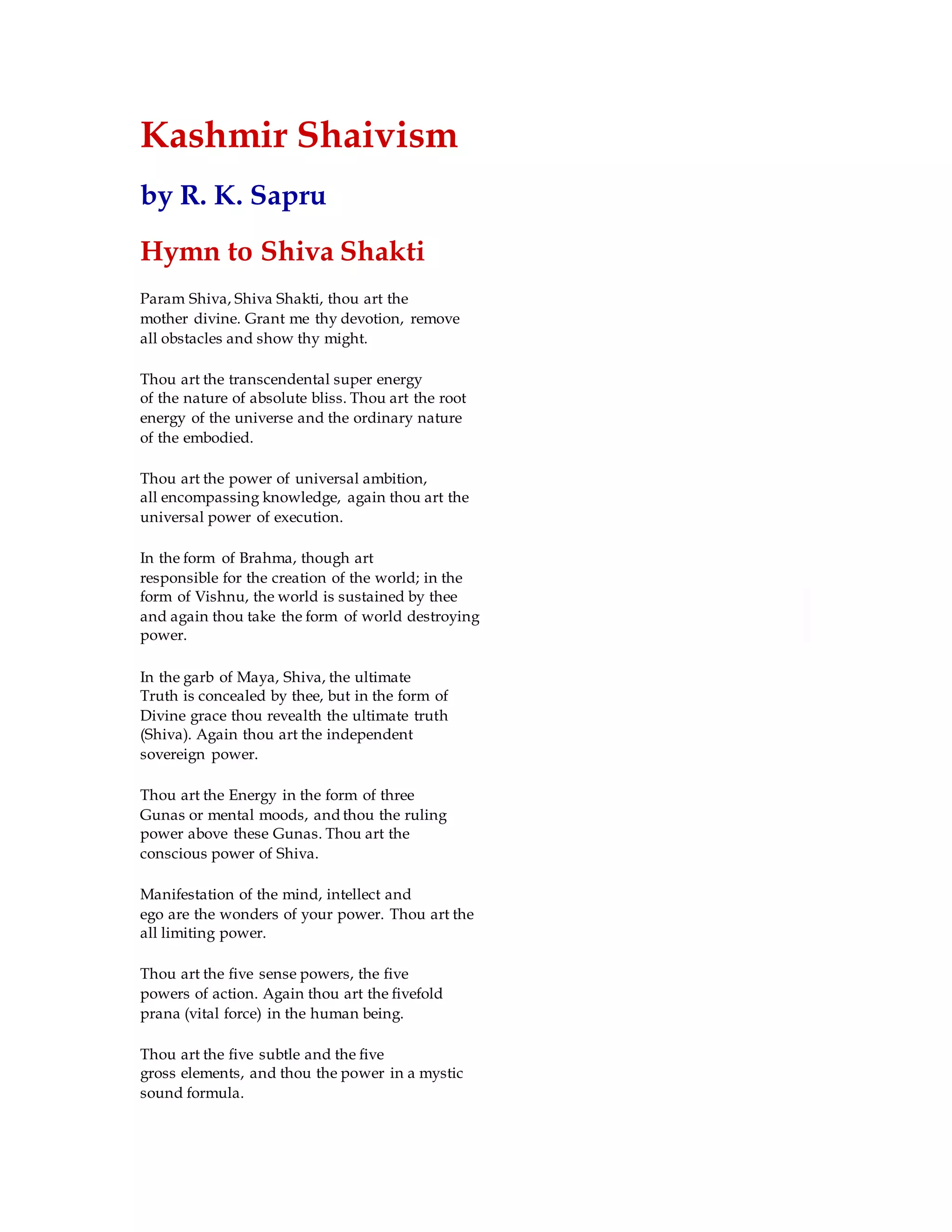 Hymn to shiva shakti . | DOCX