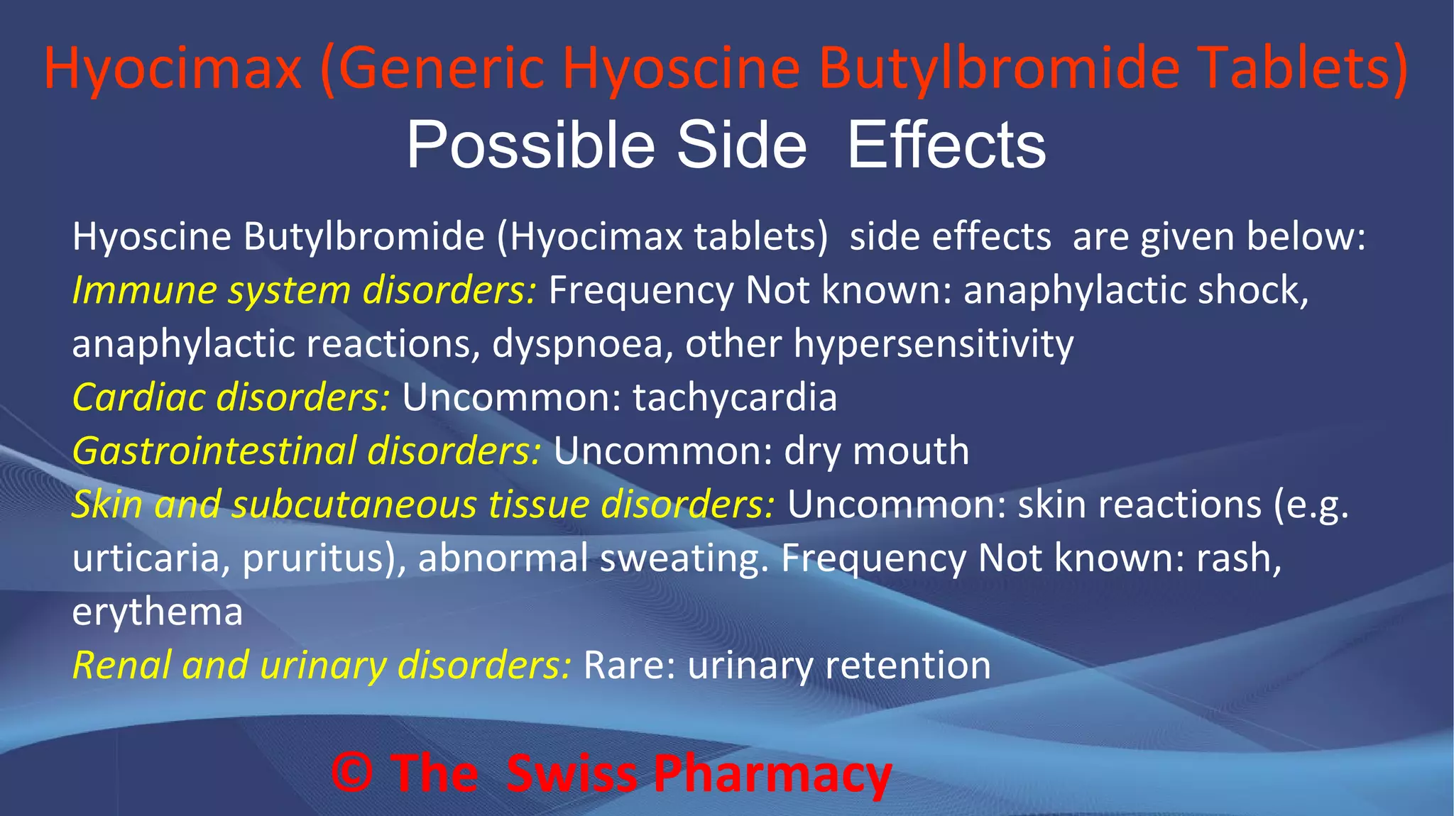 Hyocimax (Generic Hyoscine Butylbromide Tablets) | PDF