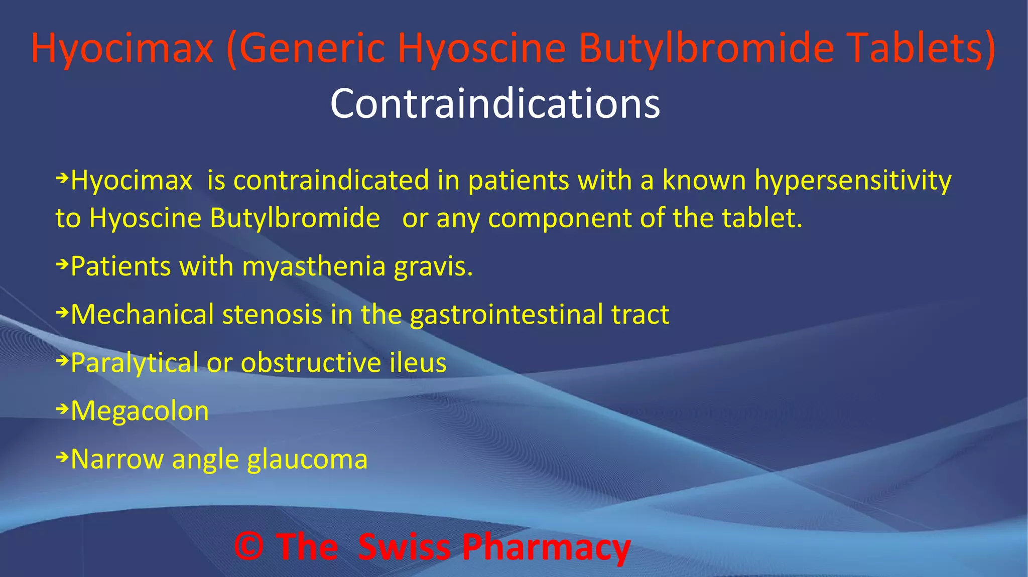 Hyocimax (Generic Hyoscine Butylbromide Tablets) | PDF