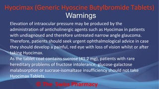 Hyocimax (Generic Hyoscine Butylbromide Tablets) | PDF