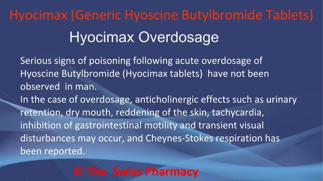 Hyocimax (Generic Hyoscine Butylbromide Tablets) | PDF