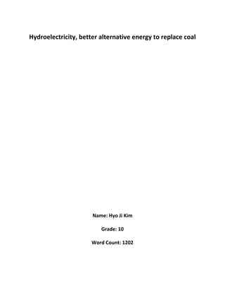 Hyo ji hydroelectricity essay | DOCX