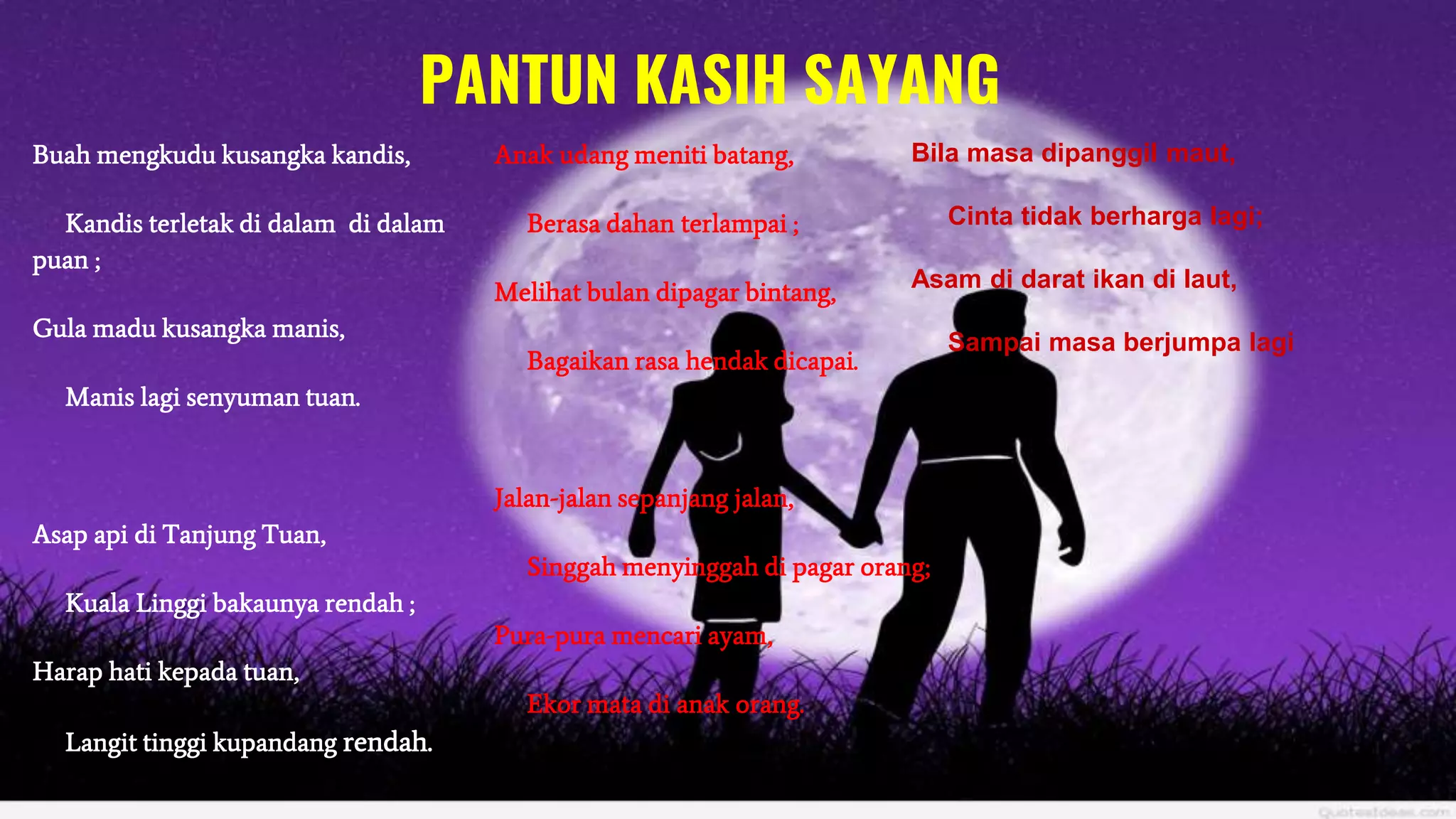 Tingkatan 2 pantun kasih sayang | PPTX