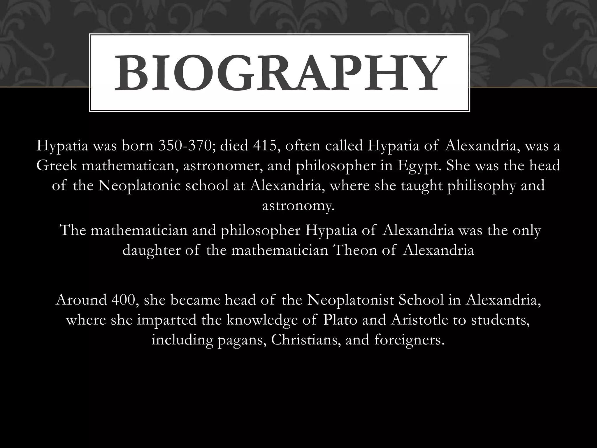 Hypatia de alexandria | PPTX