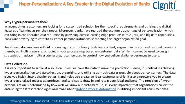 Hyper personalization a key enabler in the digital evolution of banks | PPTX