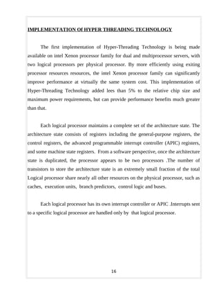 Hyper threading technology | PDF | Operating Systems | Computer Software and Applications