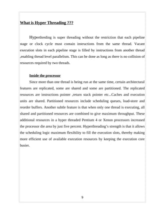 Hyper threading technology | PDF | Operating Systems | Computer ...