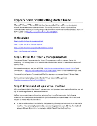 Hyper v getting-started | DOCX