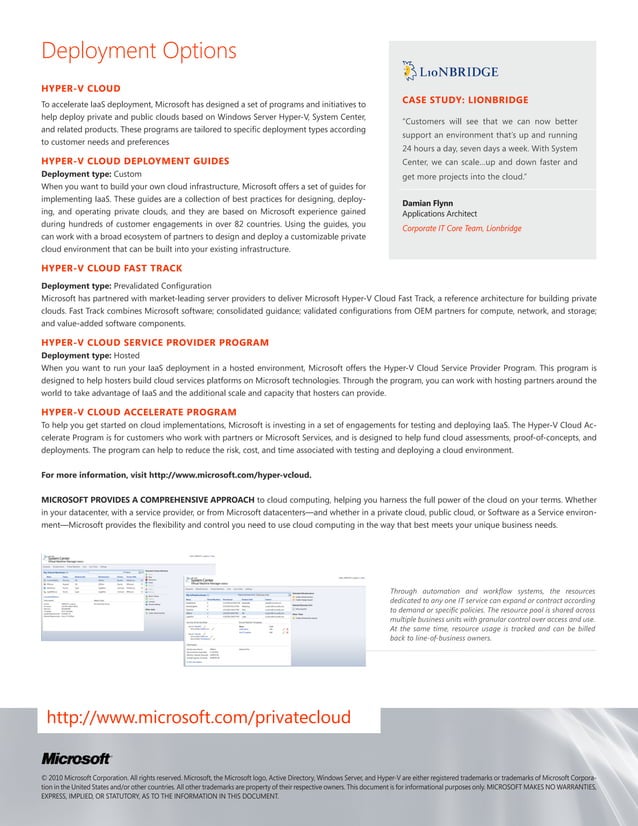 Hyper v private-cloud-datasheet-final | PDF | Cloud Computing | Internet
