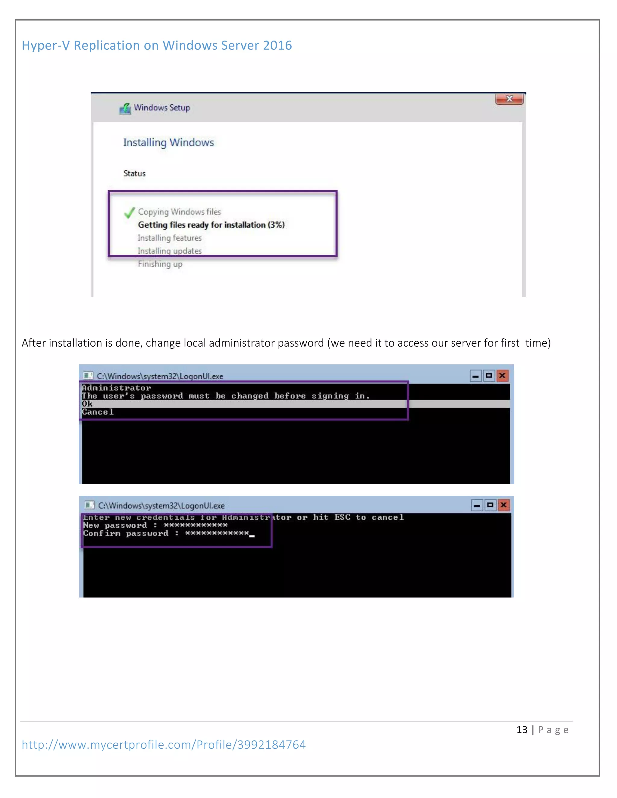 Hyper v replication on windows server 2016 step by step | PDF