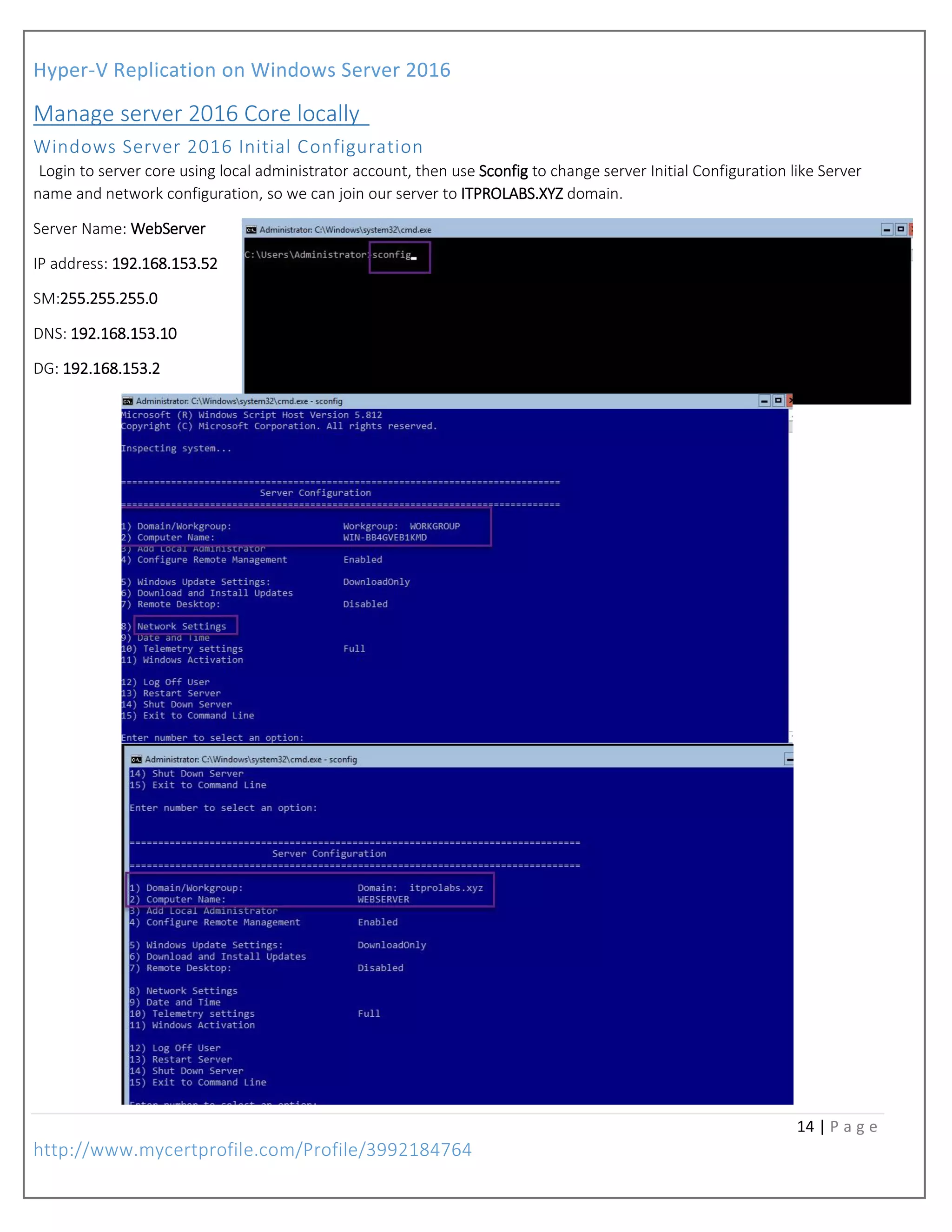 Hyper v replication on windows server 2016 step by step | PDF