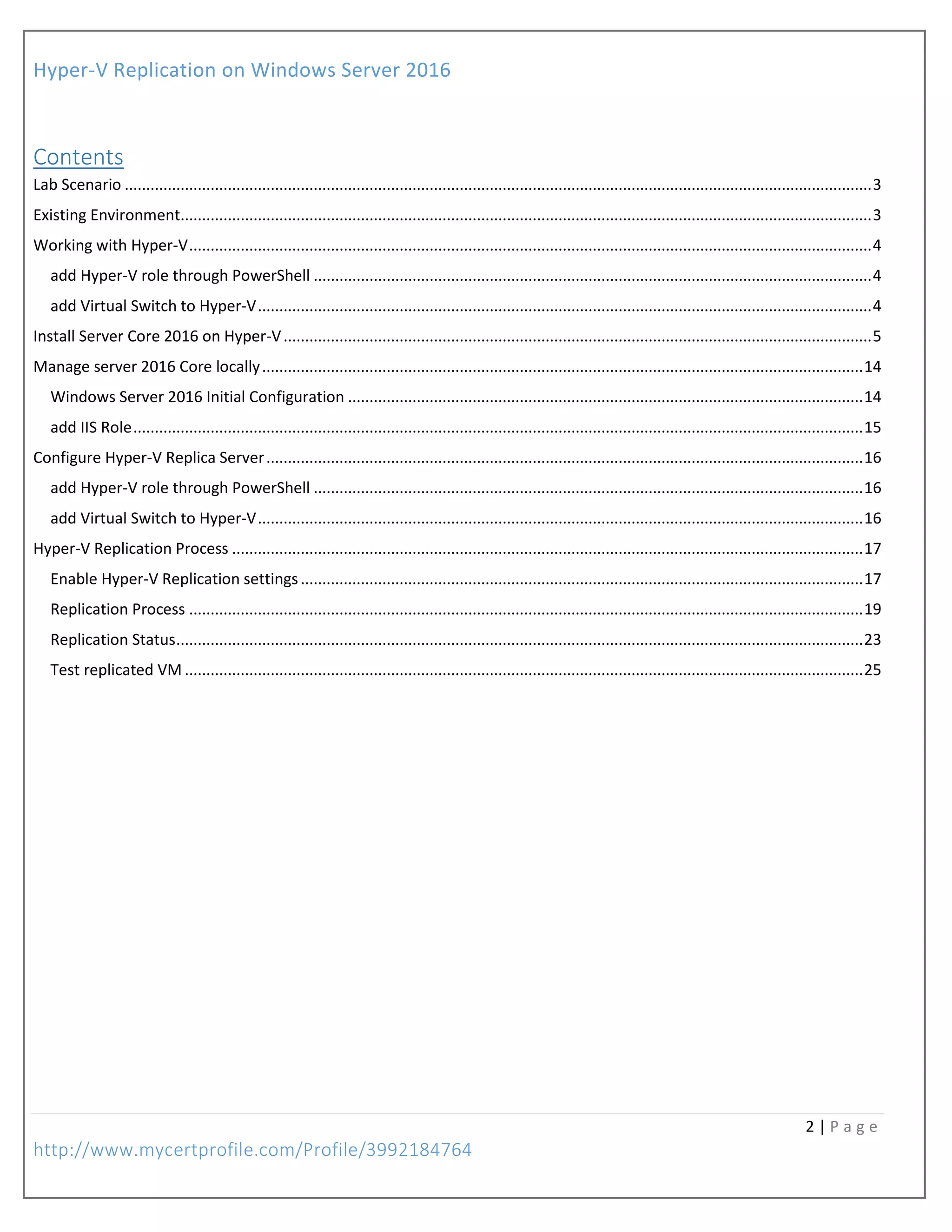 Hyper v replication on windows server 2016 step by step | PDF