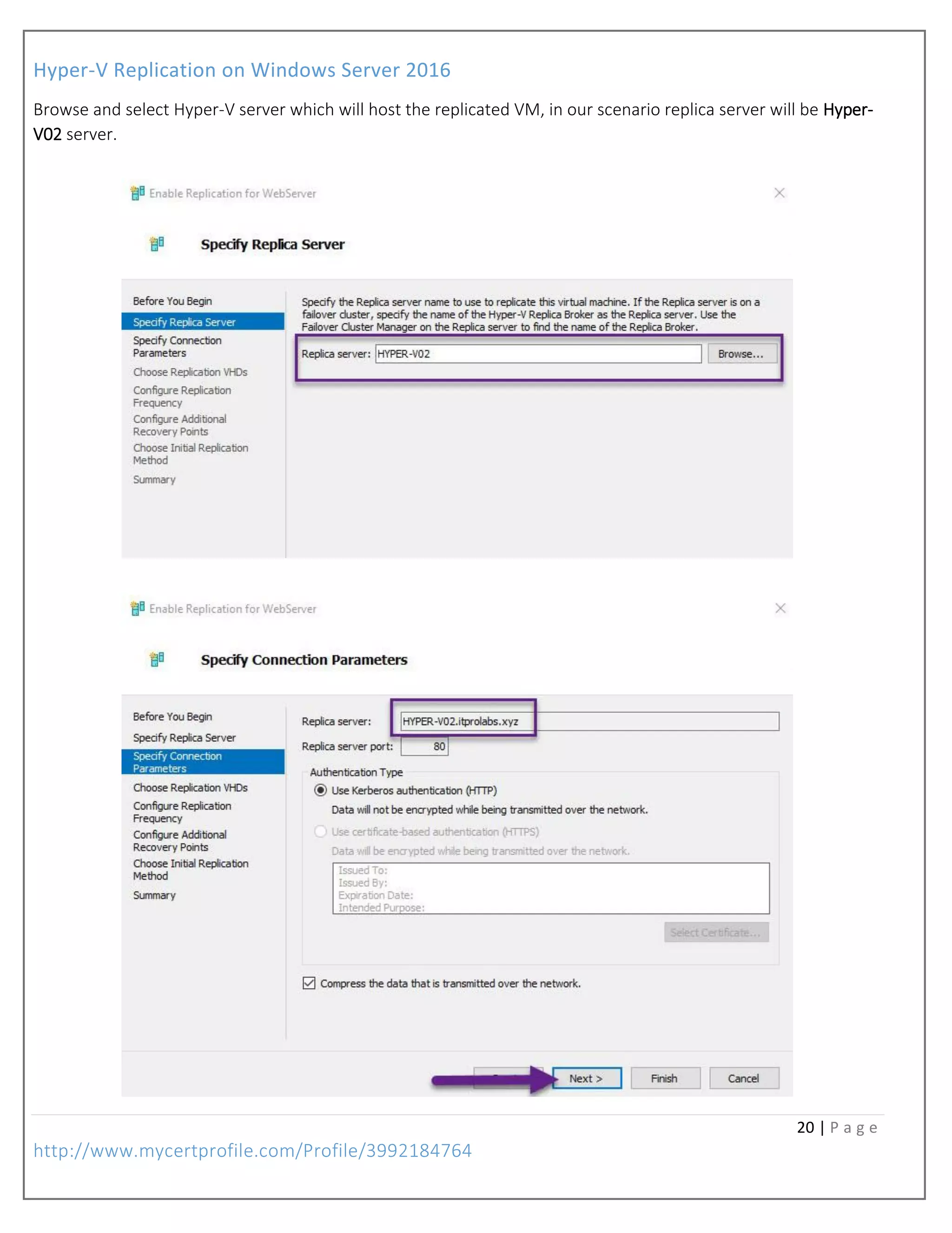 Hyper v replication on windows server 2016 step by step | PDF
