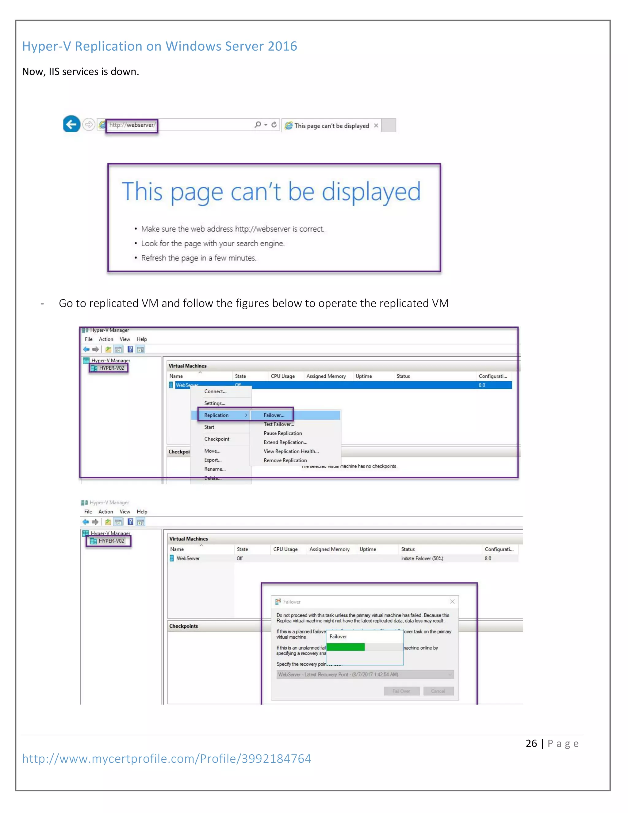 Hyper v replication on windows server 2016 step by step | PDF