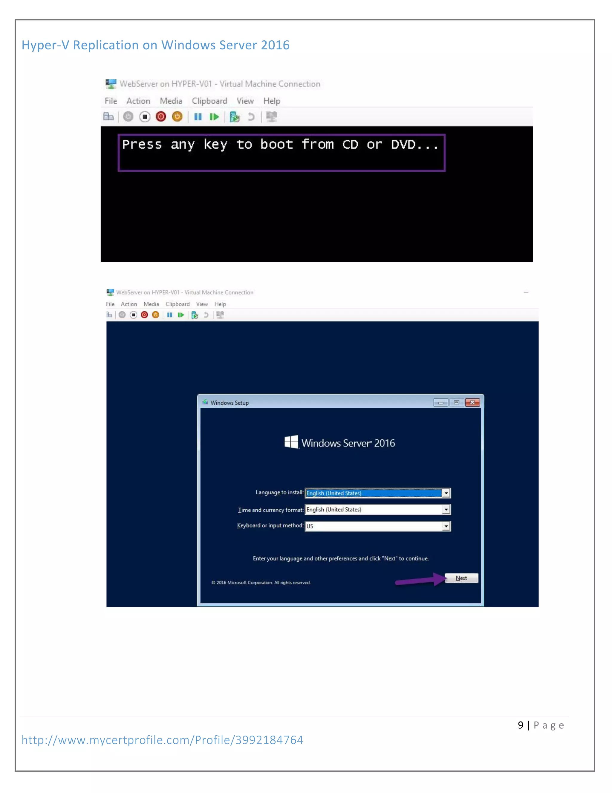 Hyper v replication on windows server 2016 step by step | PDF