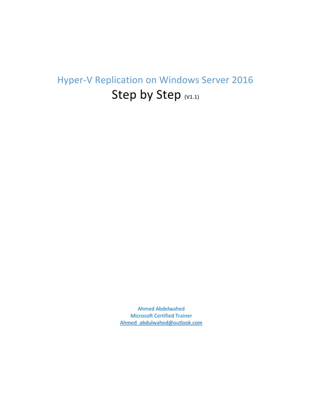 Hyper v replication on windows server 2016 step by step | PDF | Operating Systems | Computer ...