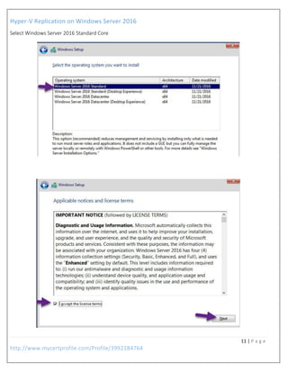 Hyper v replication on windows server 2016 step by step | PDF