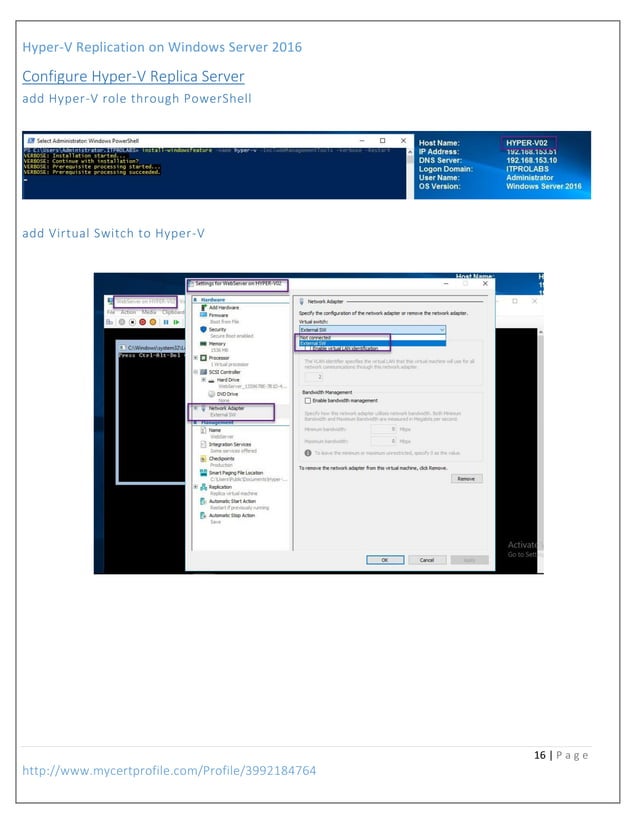 Hyper v replication on windows server 2016 step by step | PDF | Operating Systems | Computer ...