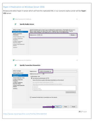 Hyper v replication on windows server 2016 step by step | PDF