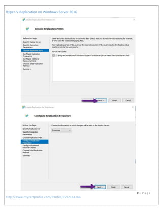 Hyper v replication on windows server 2016 step by step | PDF