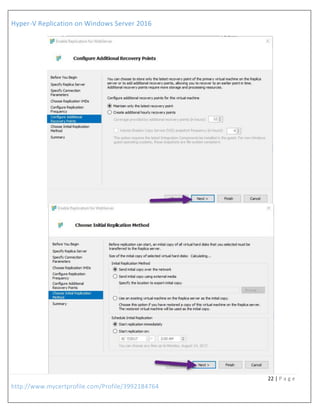 Hyper v replication on windows server 2016 step by step | PDF