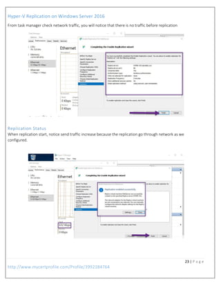 Hyper v replication on windows server 2016 step by step | PDF