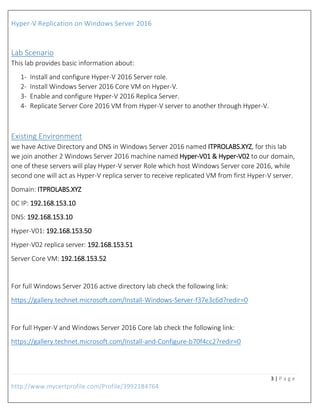 Hyper v replication on windows server 2016 step by step | PDF