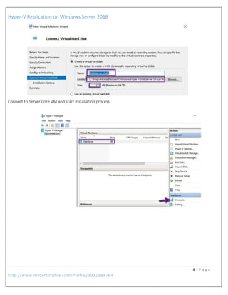 Hyper v replication on windows server 2016 step by step | PDF