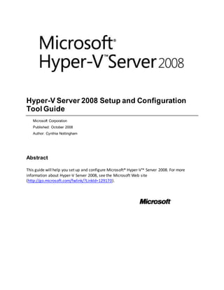 Hyper v server configuration tool guide v 1.2 | PDF