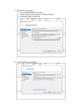 HYPER-V WIN 7 SETUP with step by step instructions | DOCX