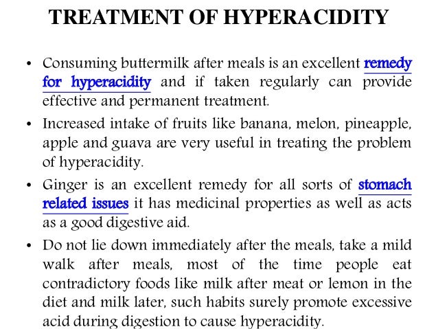 Hyperacidity : causes, symptoms, treatment and prevention