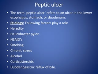 Hyper acidity or acute or chronic gastritis | PPTX
