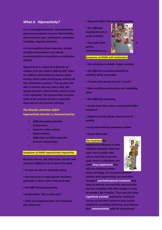 Hyperactive children magazine | DOCX | Brain and Nervous System ...