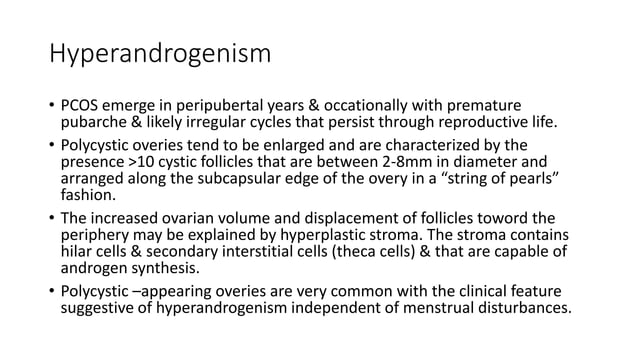 Hyperandrogenism & hyperinsulinemia in PCOS | PPTX
