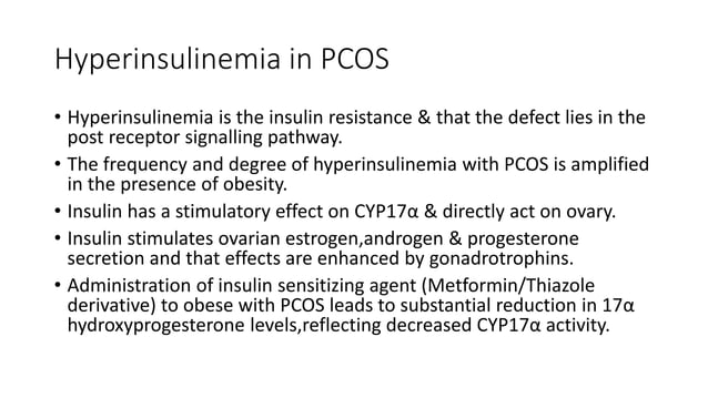 Hyperandrogenism & hyperinsulinemia in PCOS | PPTX