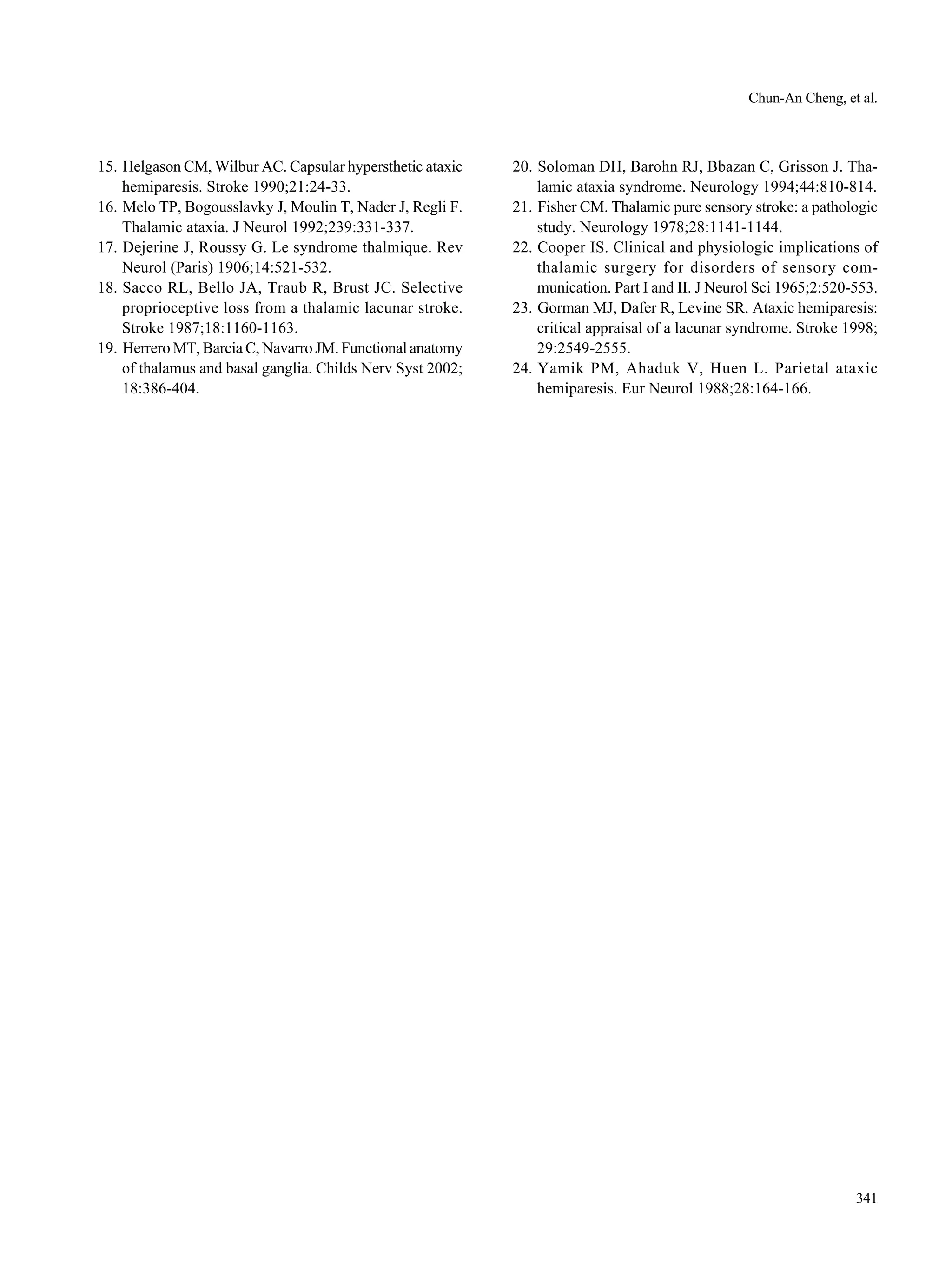 Hyperasthetic ataxic syn aftr thal infarct | PDF