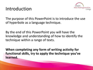 Hyperbole presentation is the lexical unity | PPT