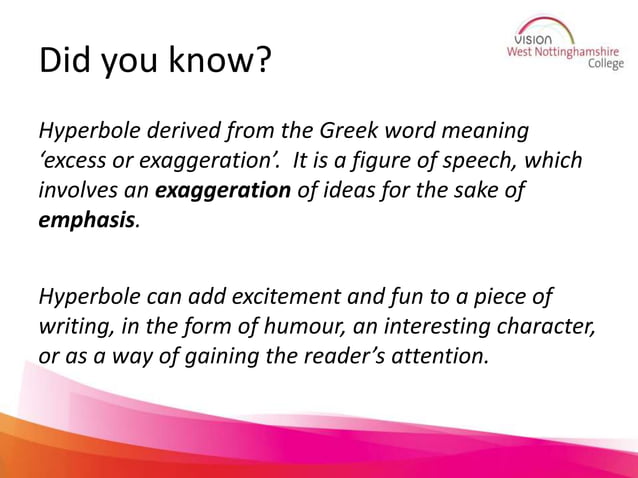 Hyperbole presentation is the lexical unity | PPT