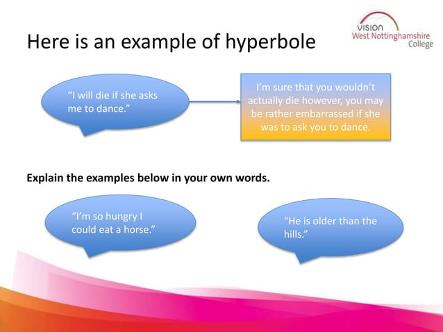 Hyperbole presentation is the lexical unity | PPT