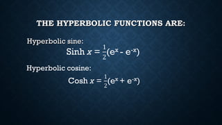 Hyperbolic functions | PPT