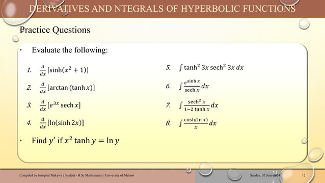 MAT221: CALCULUS II - Hyperbolic Functions.pdf
