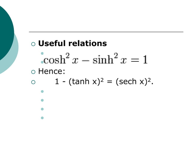 Hyperbolic functions dfs | PPTX | Physics | Science