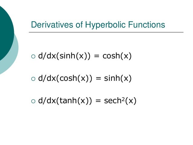 Hyperbolic functions dfs