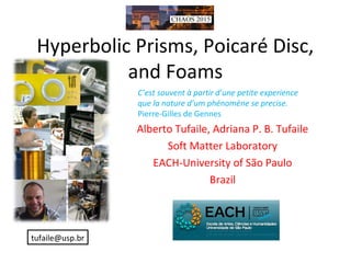Hyperbolic prisms, poincaré disk, and foams | PPT